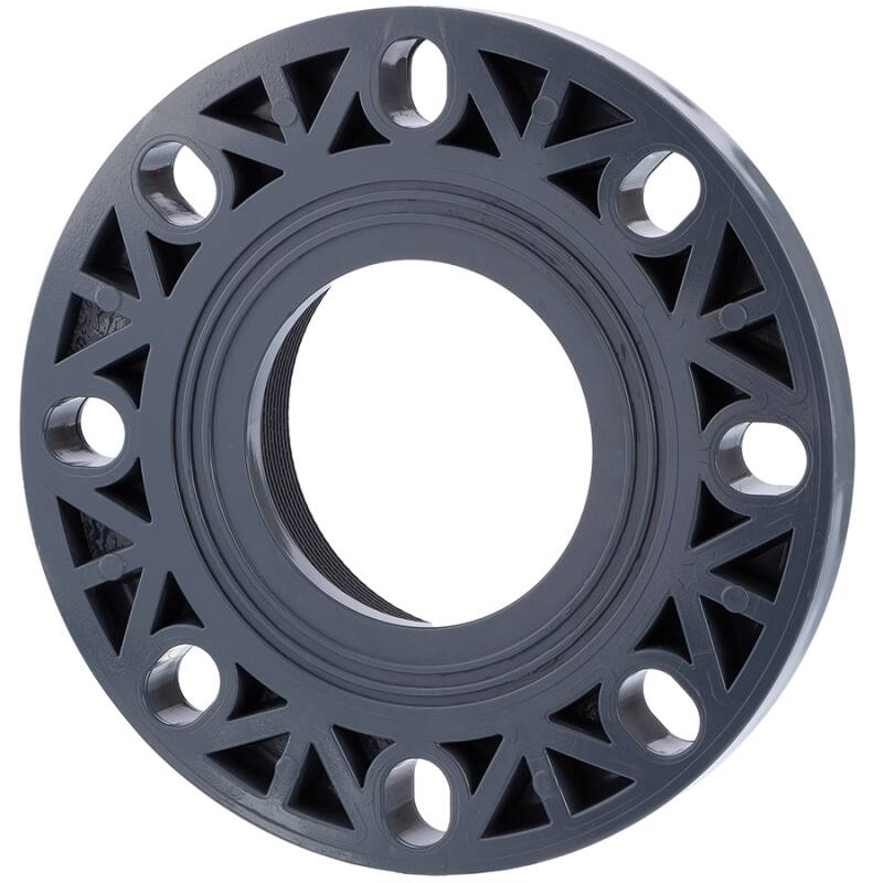 PVC-U Festflansch mit Bundbuchse Innengewinde V2A Ring, 13,22