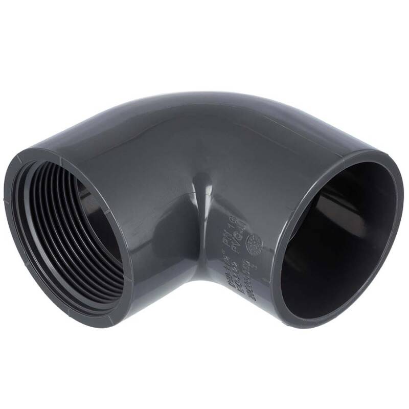 U-PVC solvent elbow 90° x female thread 90 x 3", 18,21