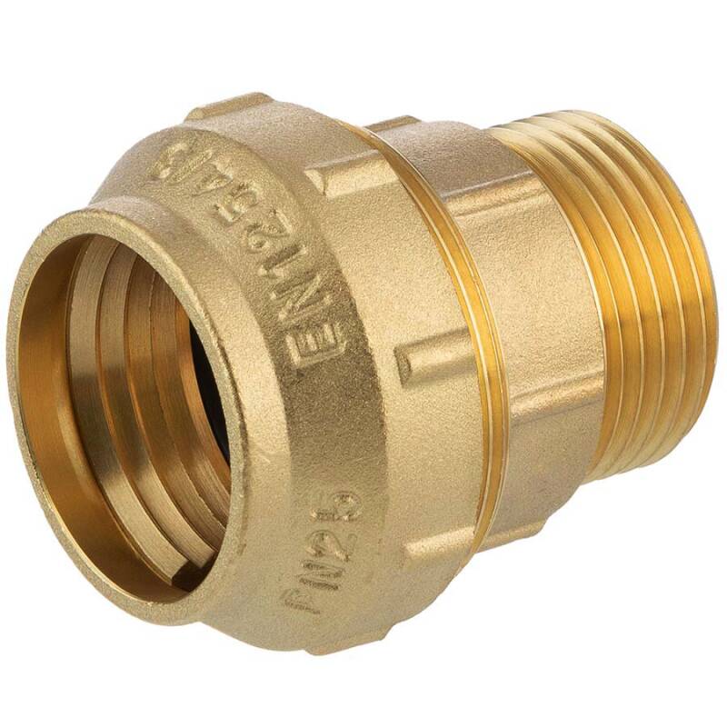 Brass adapter compression fitting x male thread DVGW, 5,91