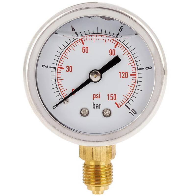 A2 ss glycerine filled manometer 2", brass bottom joint 1/4" 0 - 2,5 ...